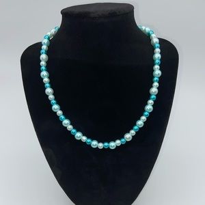 cozybeanz | Jewelry | Handmade Blue Glass Bead Choker Necklace | Poshmark